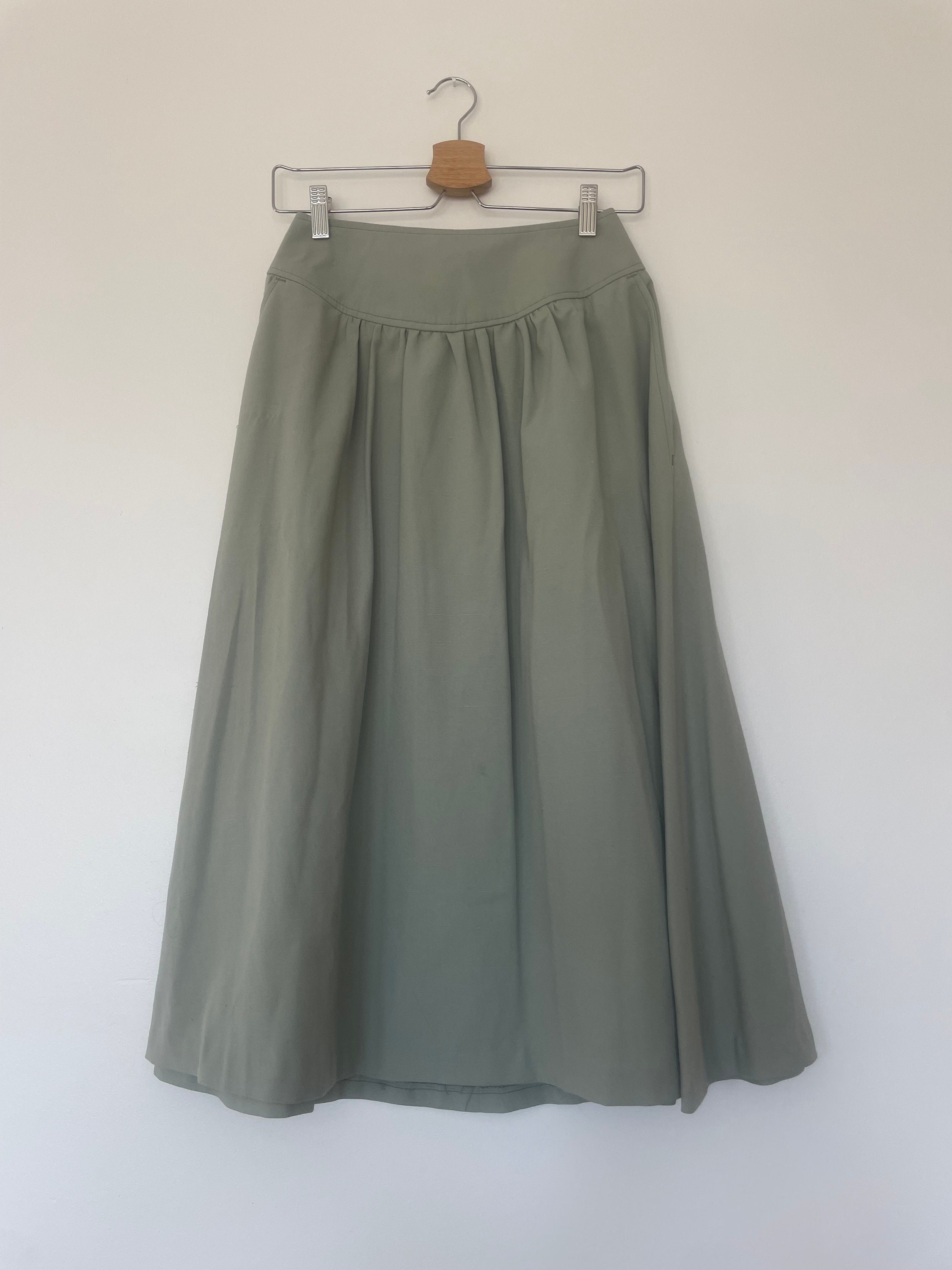 LOT_26 Vintage Sears Sage Green A-line Pockets Skirt 70s 80s 26” Waist ...