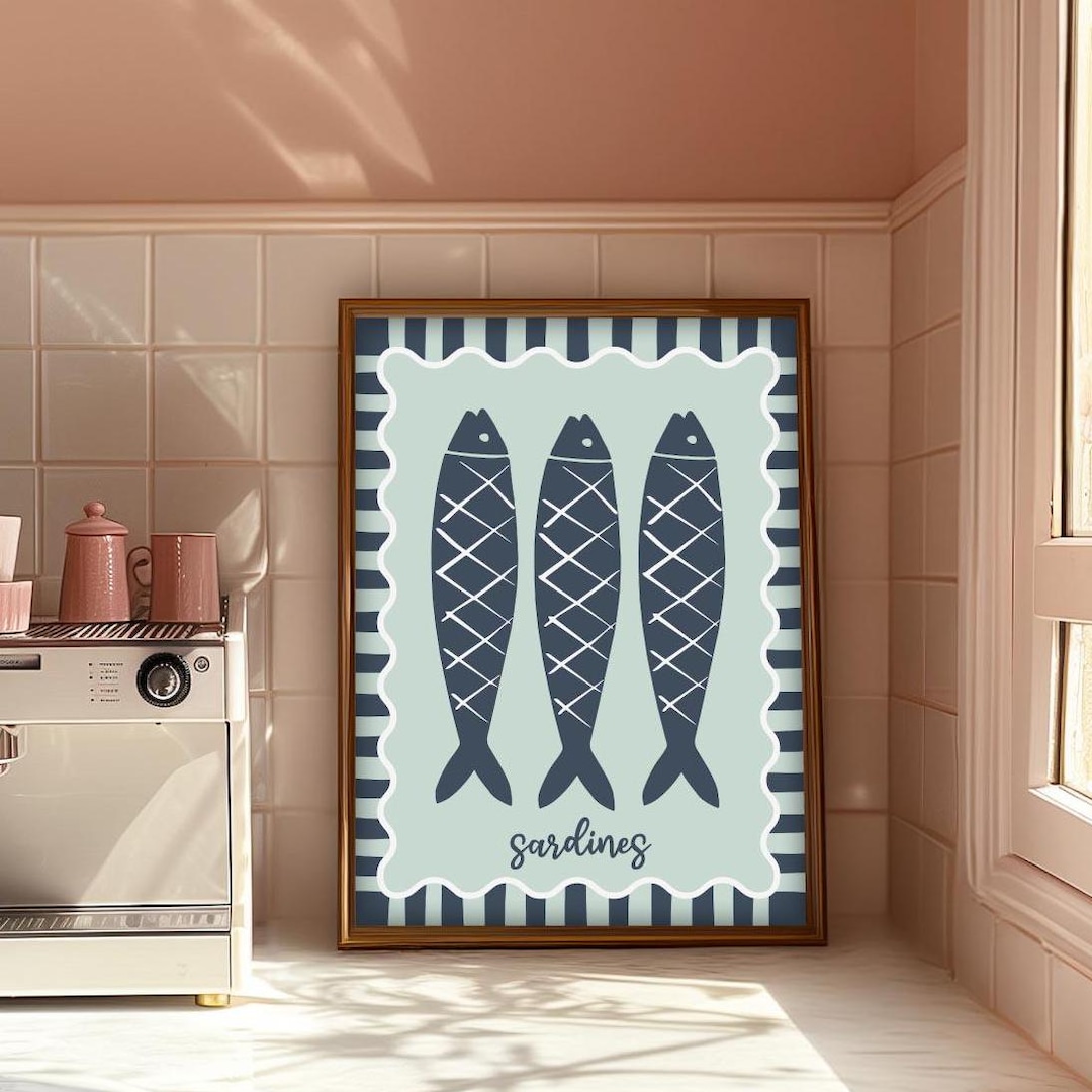 Sardines Print, Kitchen Prints Sardines, Wall Art Sardines Print ...