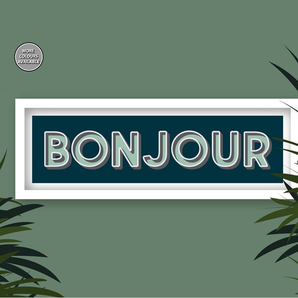 Bonjour Print - Etsy UK