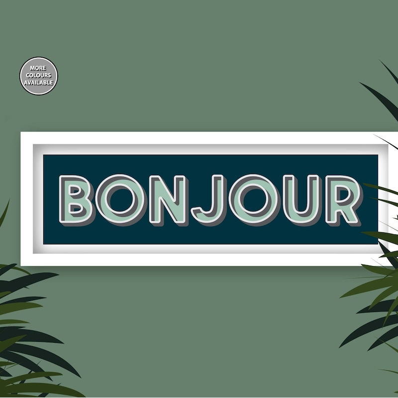 Bonjour Sign - Etsy