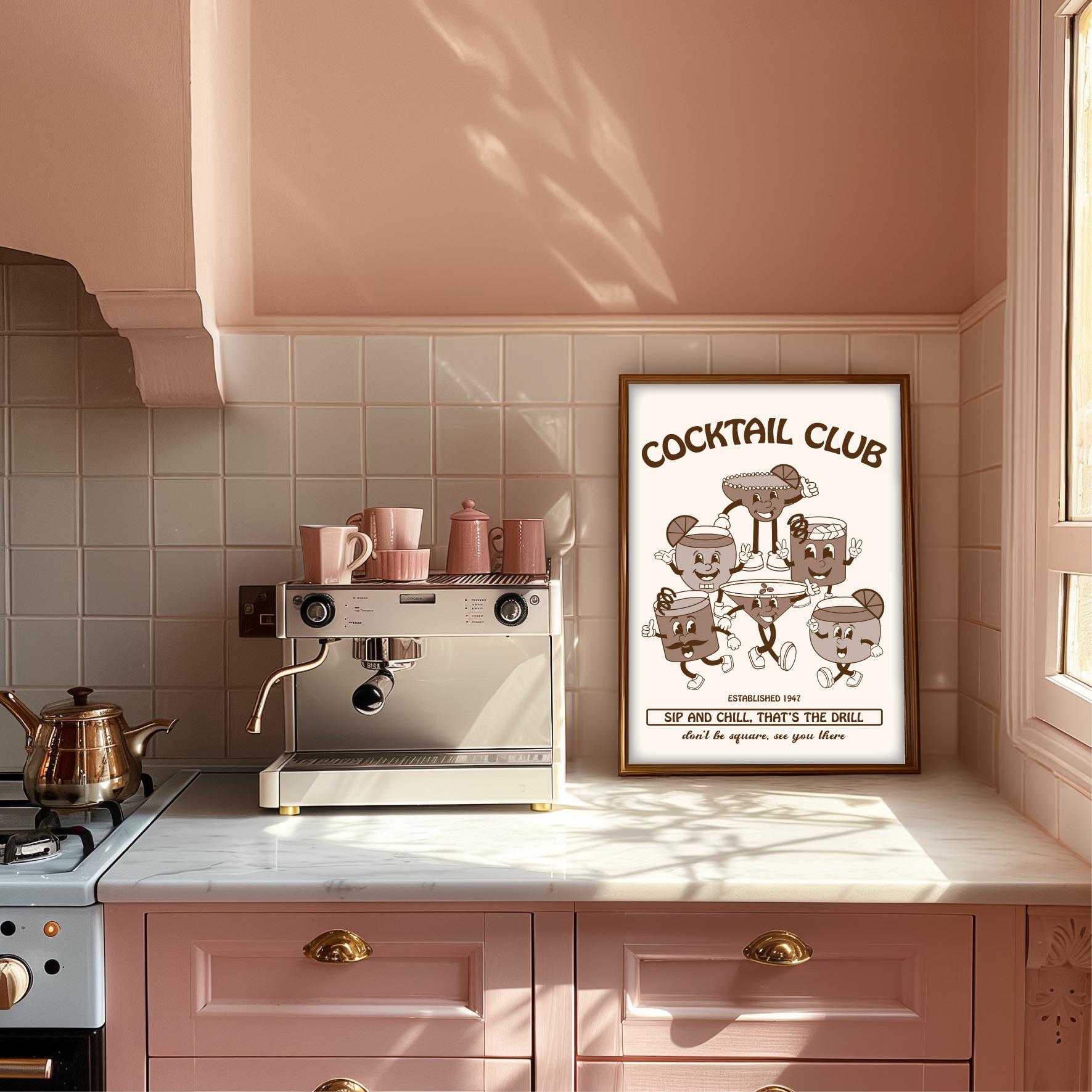 Retro Character Cocktail Prints, Retro Cocktails Print, Retro Cocktail ...