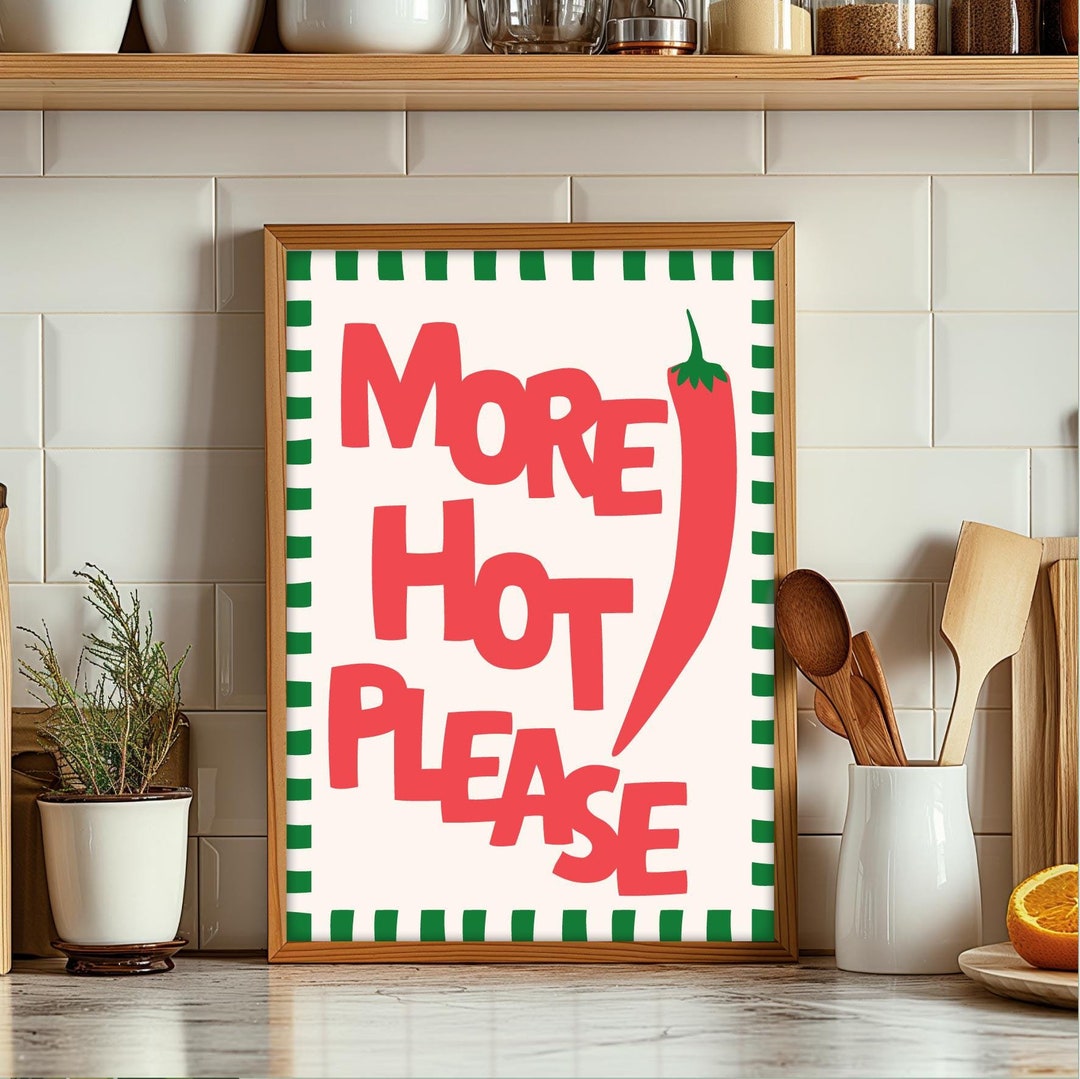 Chilli Wall Art Poster, Red Chilli Poster, Kitchen Print Red Chilli ...