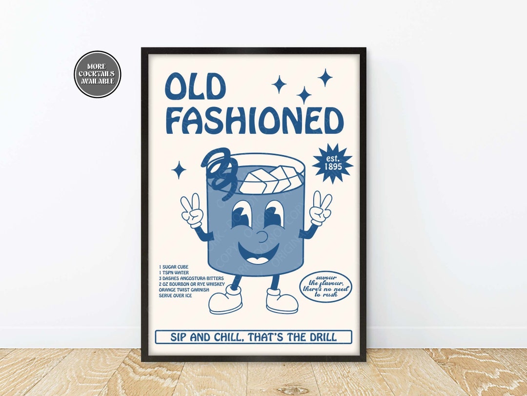 Retro Cartoon Cocktail Prints, Retro Cocktails Print, Retro Cartoon Old ...