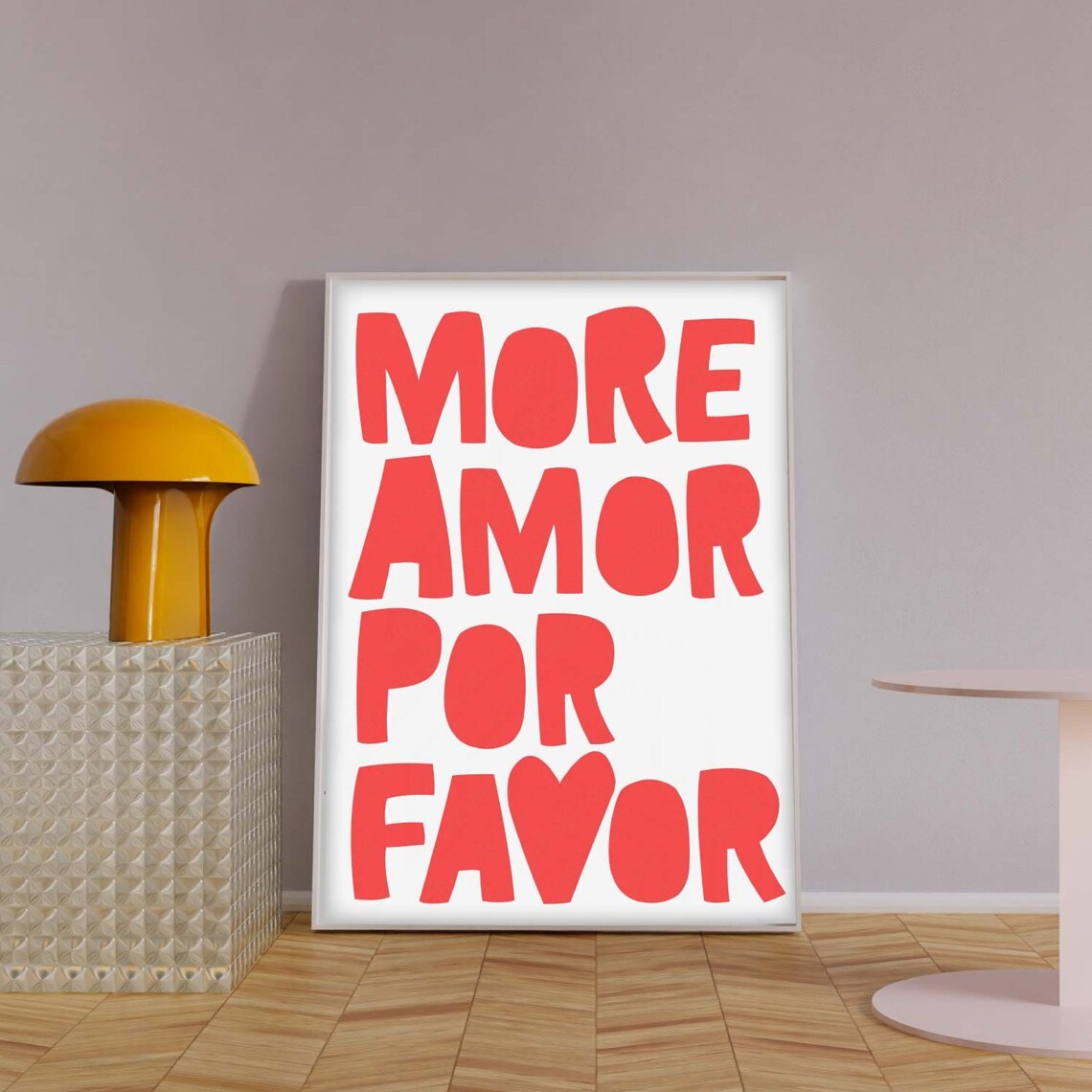 More Amore Por Favor Poster, More Amore Por Favor Print, Trendy Slogans ...