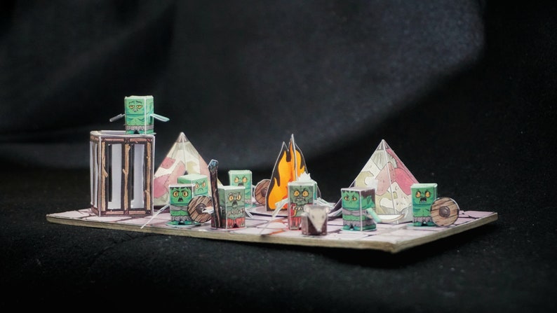 DND Goblin Camp Papercraft: Printable Dungeon Mini (PDF) - Etsy