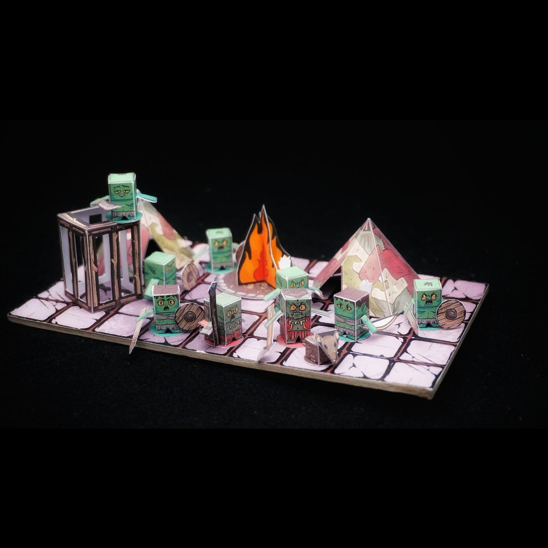 DND Goblin Camp Papercraft: Printable Dungeon Mini (PDF) - Etsy