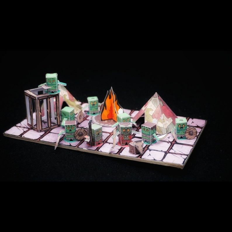 DND Goblin Camp Papercraft: Printable Dungeon Mini (PDF) - Etsy