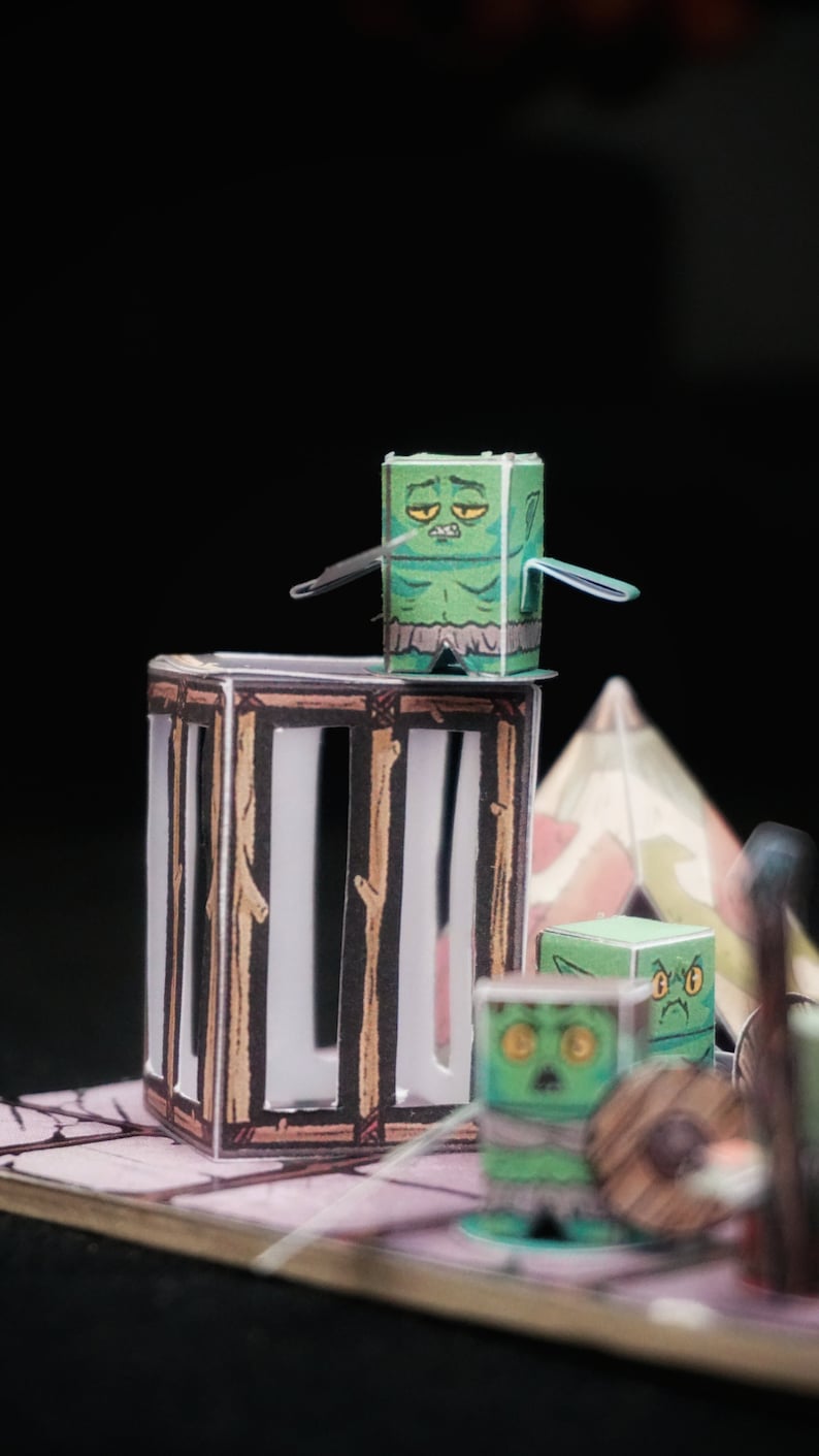 DND Goblin Camp Papercraft: Printable Dungeon Mini (PDF) - Etsy