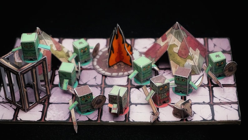 DND Goblin Camp Papercraft: Printable Dungeon Mini (PDF) - Etsy