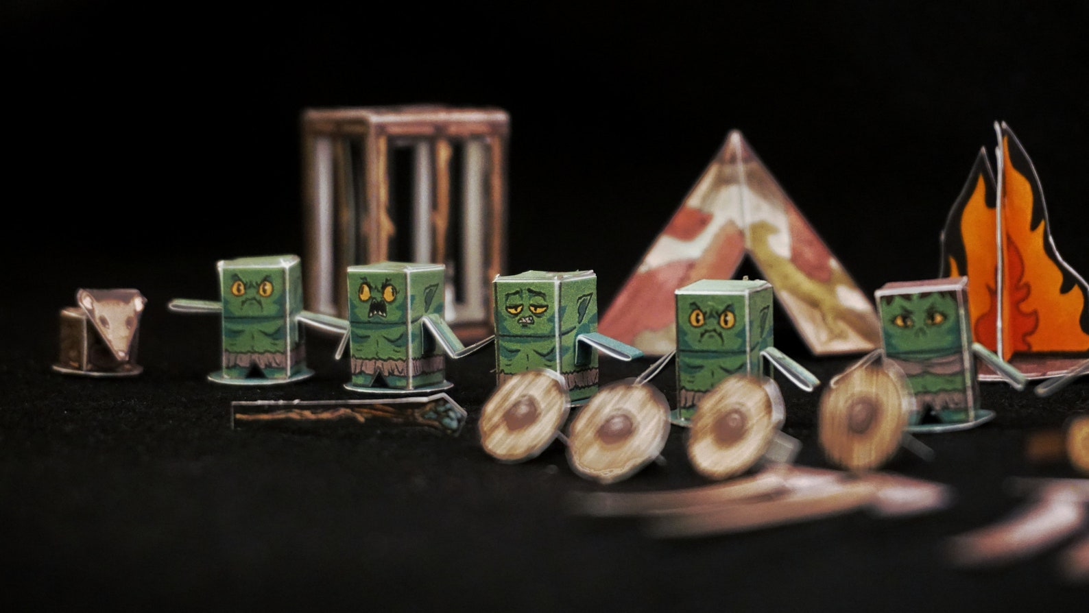 DND Goblins' in Their Camp Craftable Dungeon Dnd Papercraft Cute ...