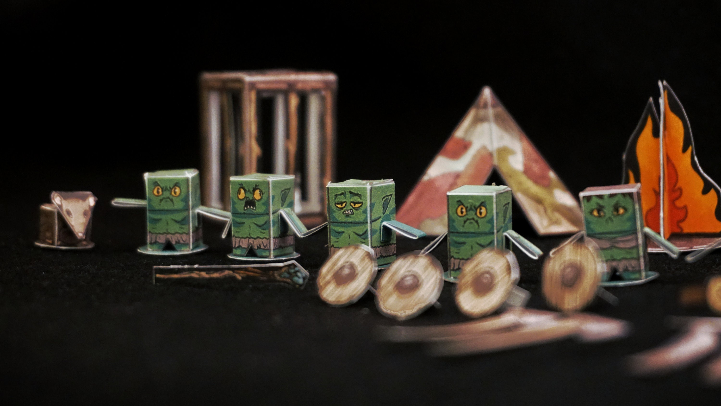 DND Goblins' in Their Camp Craftable Dungeon Dnd Papercraft Cute ...