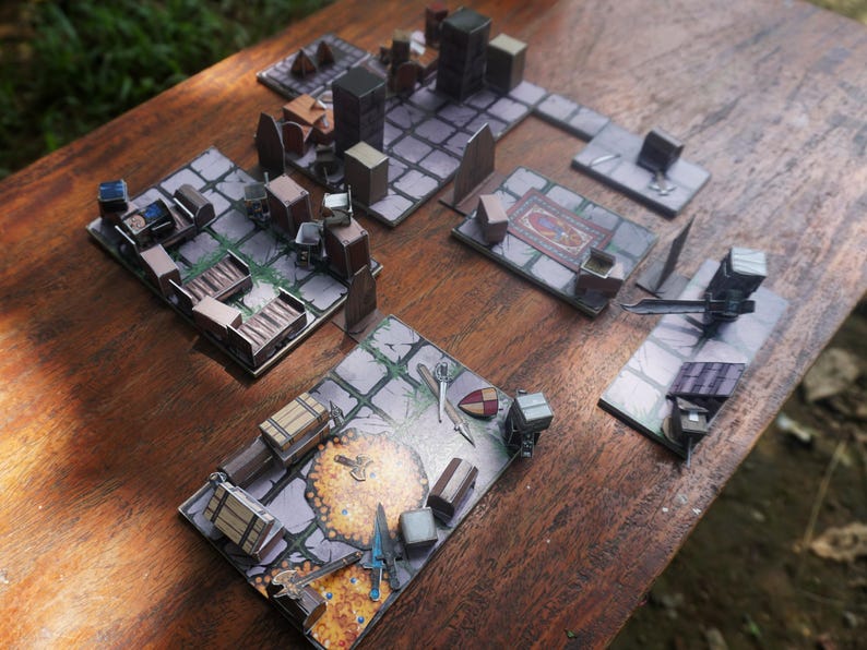 PRINTABLE Modular Dungeon Tiles Map for DND or TTRPG - Dungeon ...