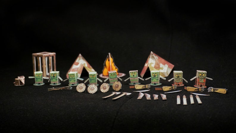DND Goblin Camp Papercraft: Printable Dungeon Mini (PDF) - Etsy
