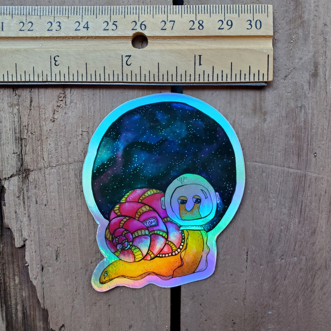 Holographic Astronaut Snail Sticker - Etsy
