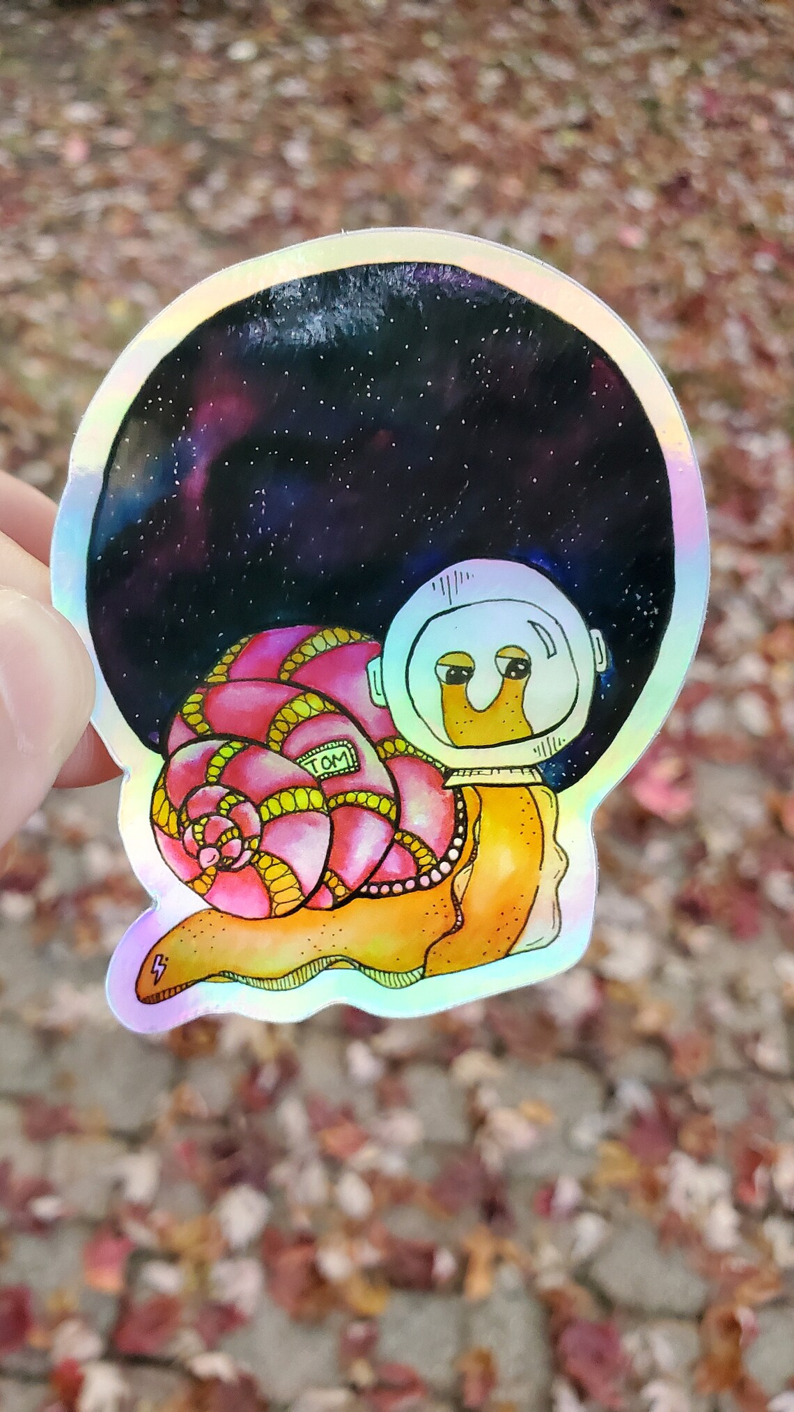 Holographic Astronaut Snail Sticker - Etsy