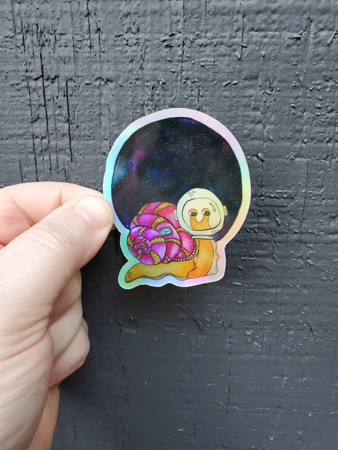 Holographic Astronaut Snail Sticker - Etsy