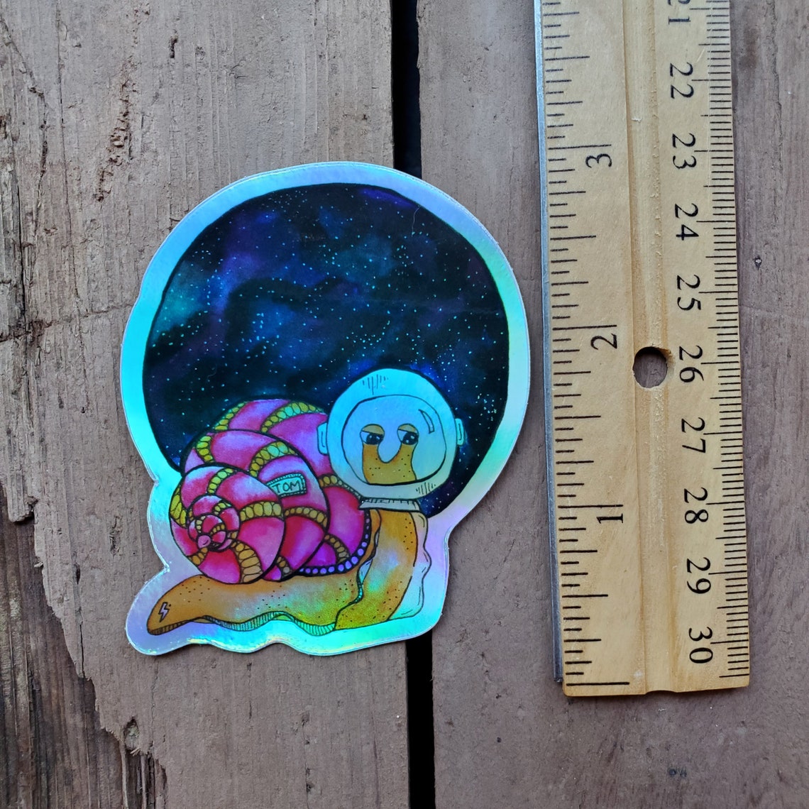 Holographic Astronaut Snail Sticker - Etsy