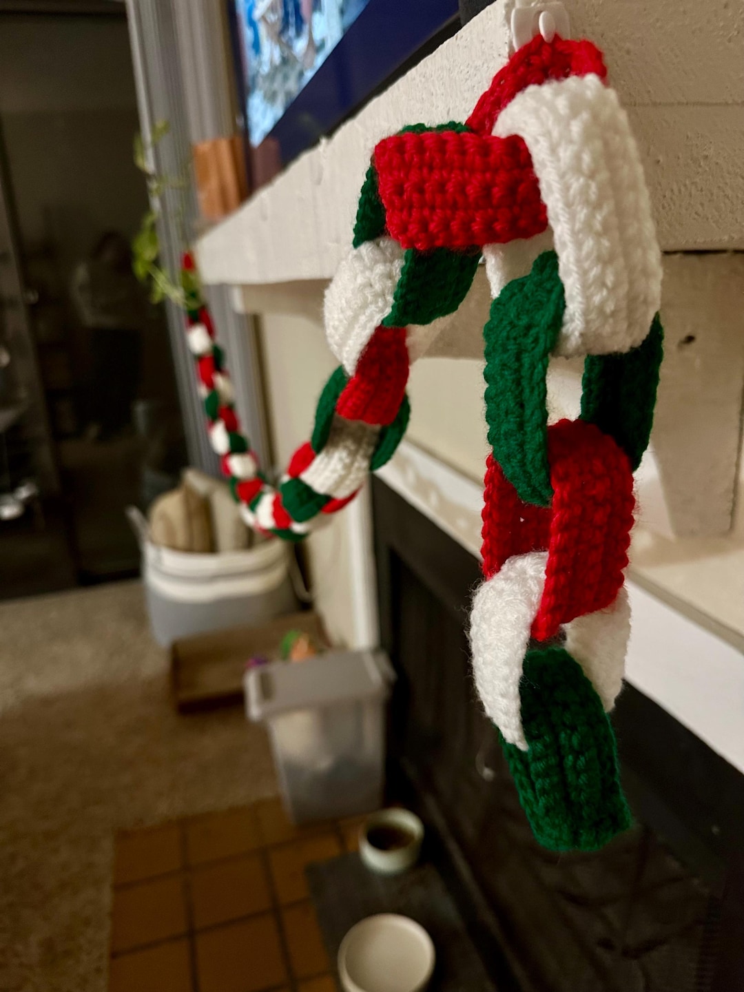 Crochet Paper Chain Christmas Garland | Holiday Decor - Etsy