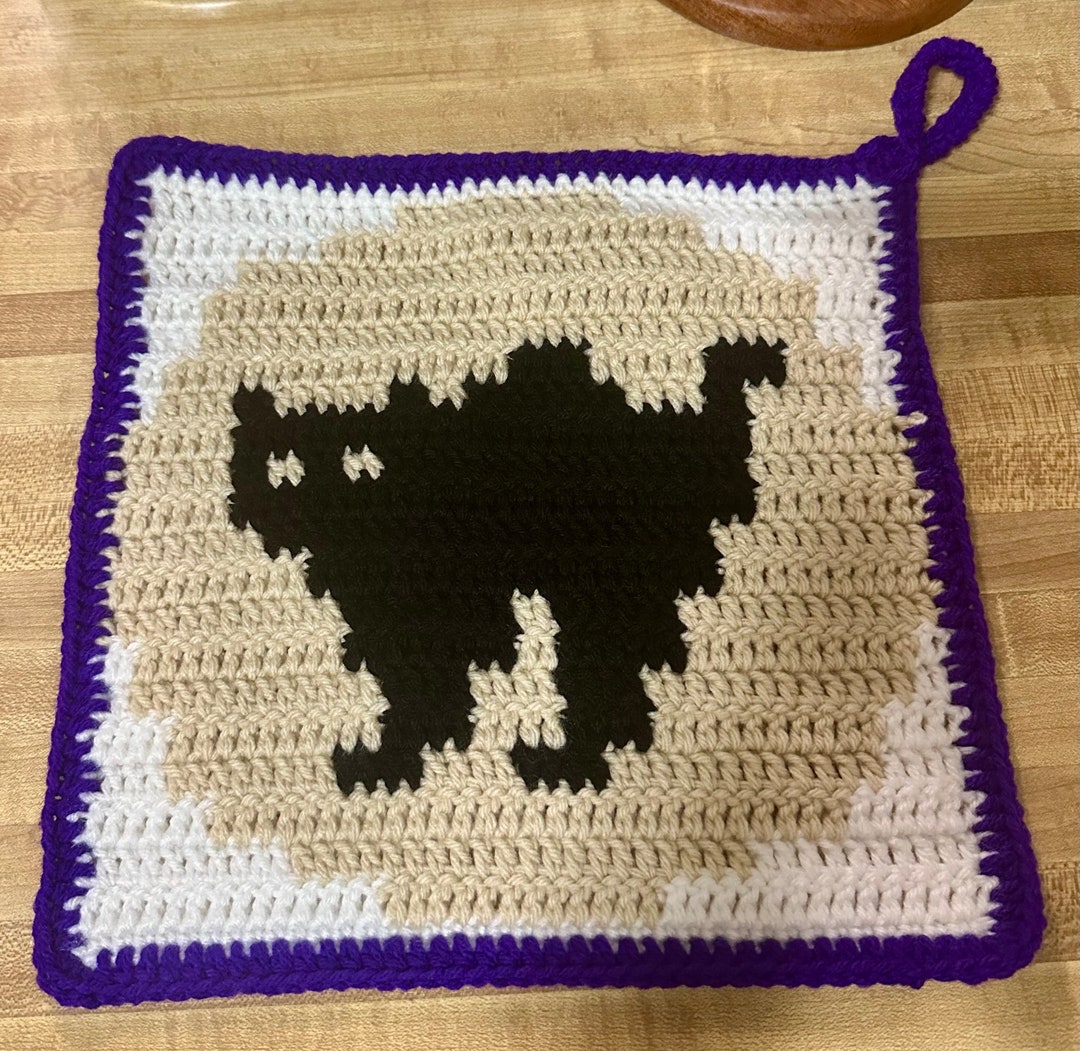Black Cat Sugar Cookie Potholder Crochet Pattern | Halloween Spooky ...