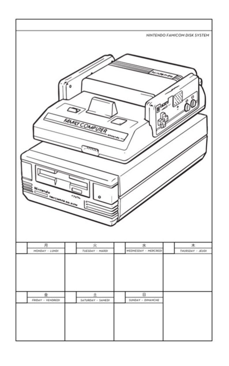 52 Game Consoles: Weekly Planner & Coloring Book Printable .PDF - Etsy