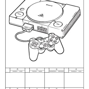 52 Game Consoles: Weekly Planner & Coloring Book Printable .PDF - Etsy