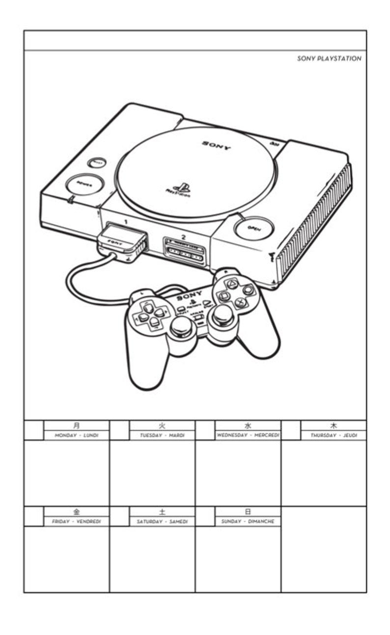 52 Game Consoles: Weekly Planner & Coloring Book Printable .PDF - Etsy