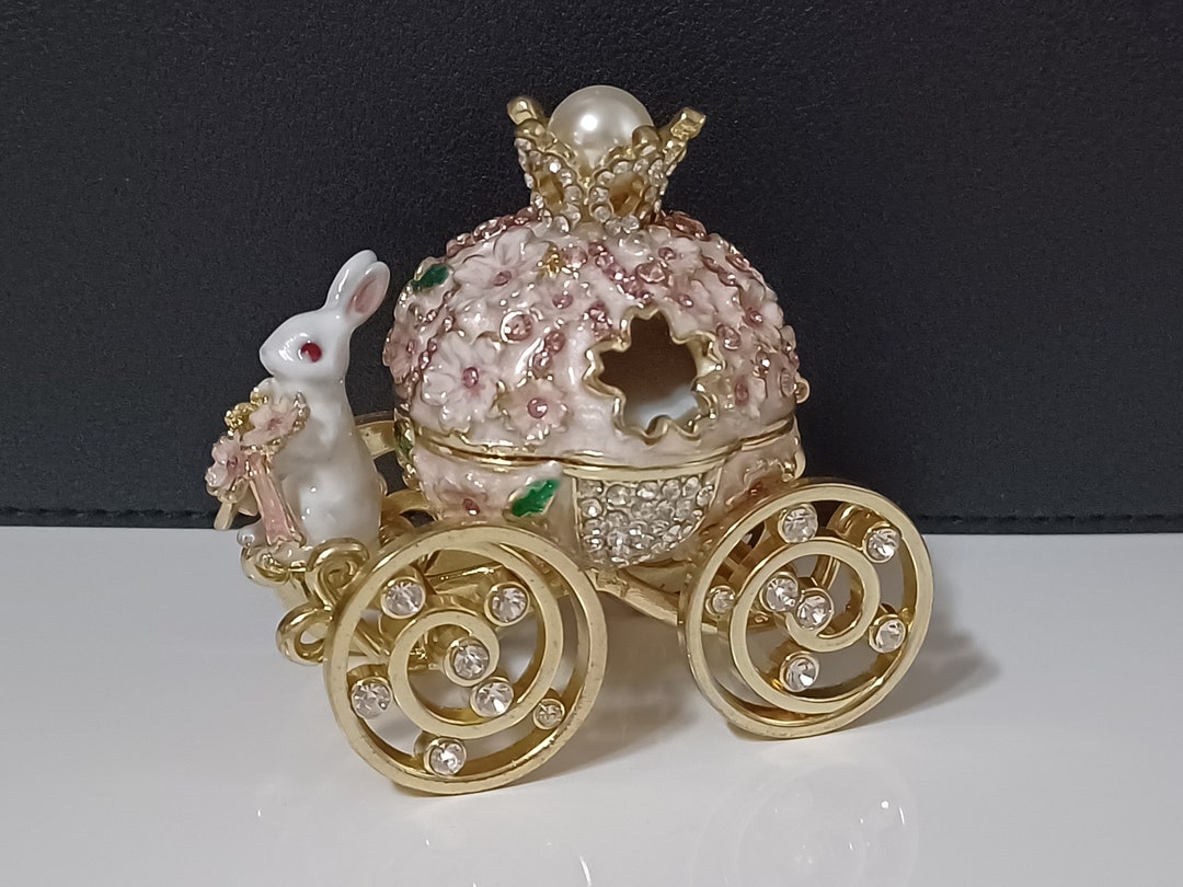 Carriage Inspired by Cinderella and Fabergé With a White Rabbit. the ...