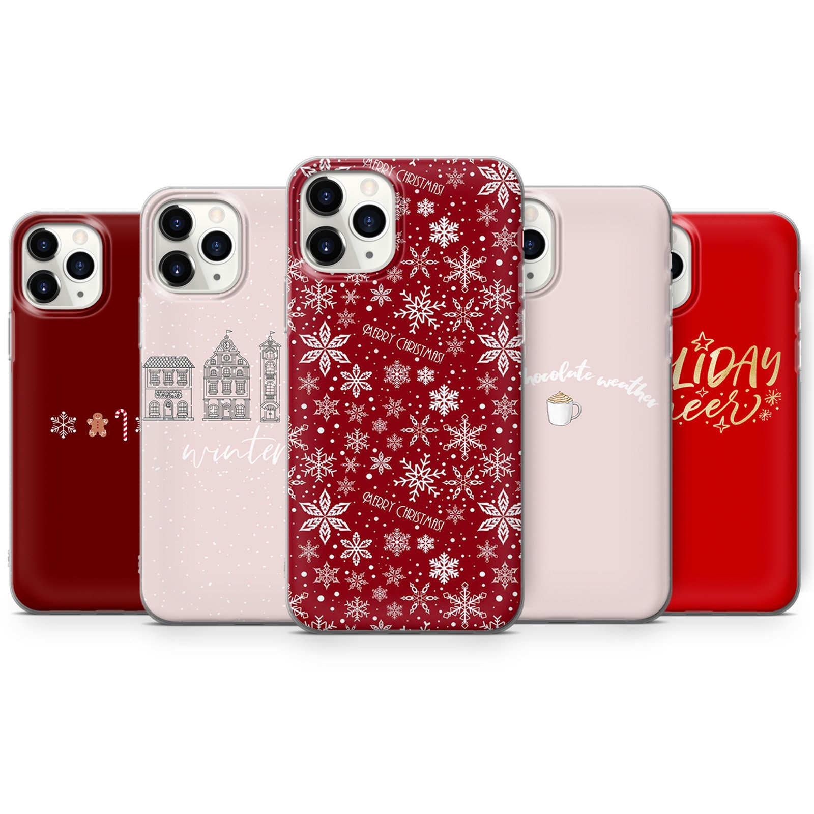 Christmas Phone Case X-mas Cover for iPhone 7, 8+, XS, XR, 11 Pro, 12 ...
