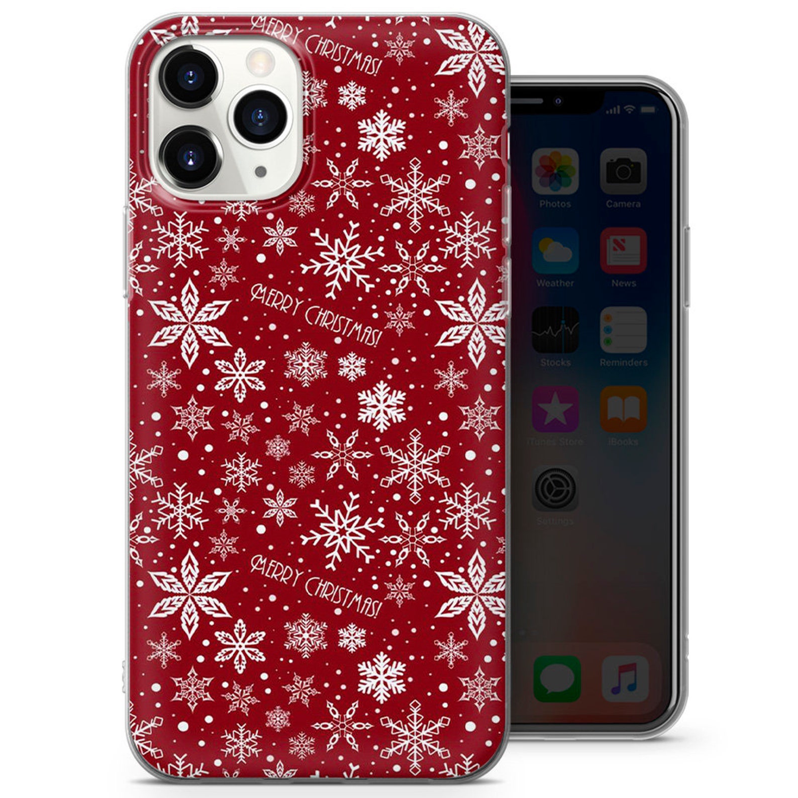 Christmas Phone Case X-mas Cover for iPhone 7, 8+, XS, XR, 11 Pro, 12 ...
