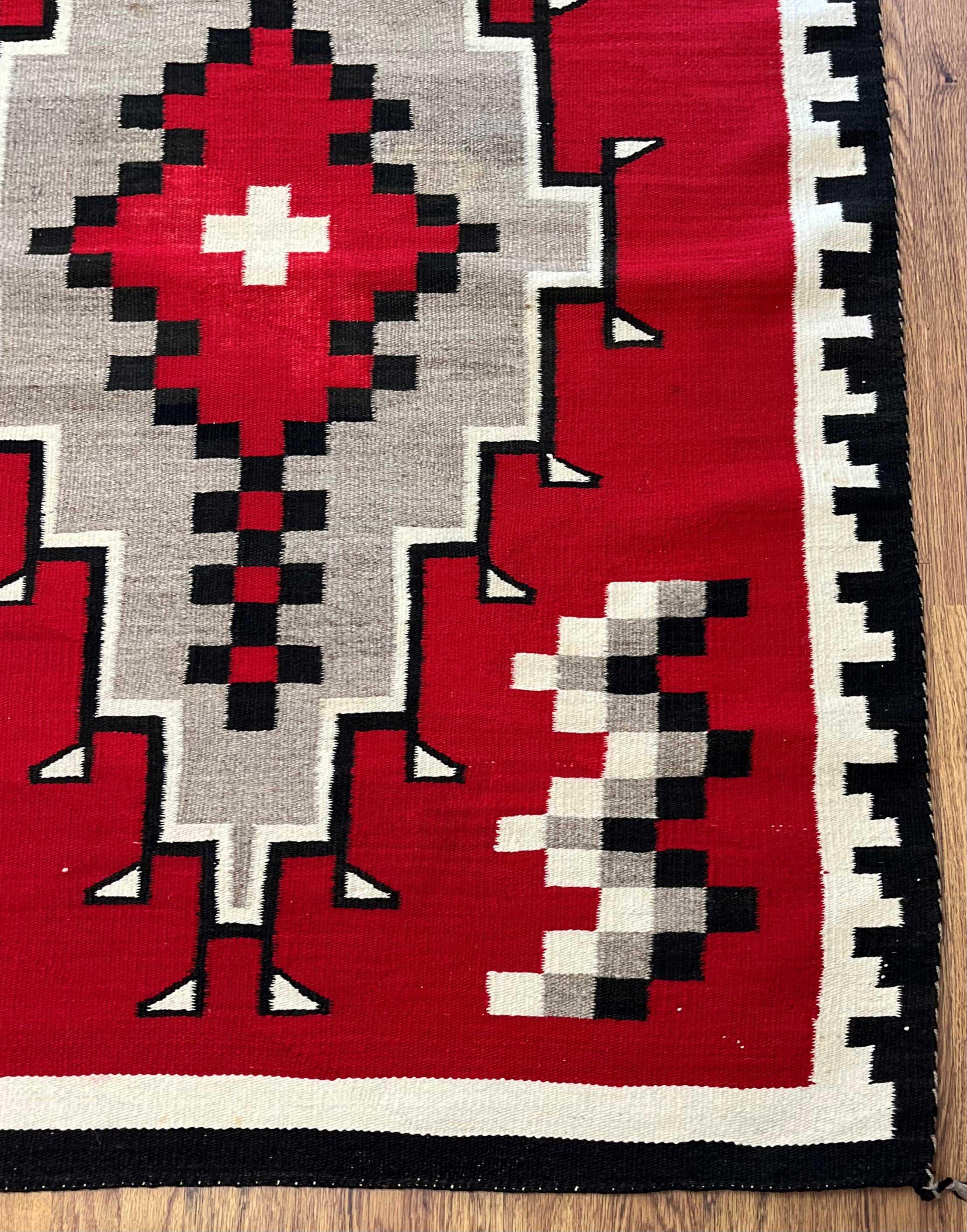 Southwestern Rug Red Navajo Rug Kilim Hand Woven Native American Rug ...