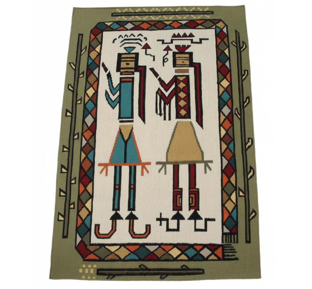 Navajo Yei Pictorial Weaving Handmade Rug Multicolored Yei Bi Chei Rugs ...