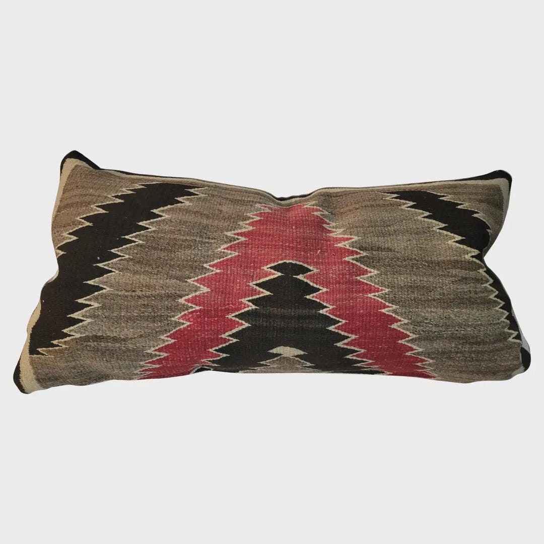 18"x30" Red Aztec Pattern Cushion Cover Navajo Style Tribal Ethnic ...