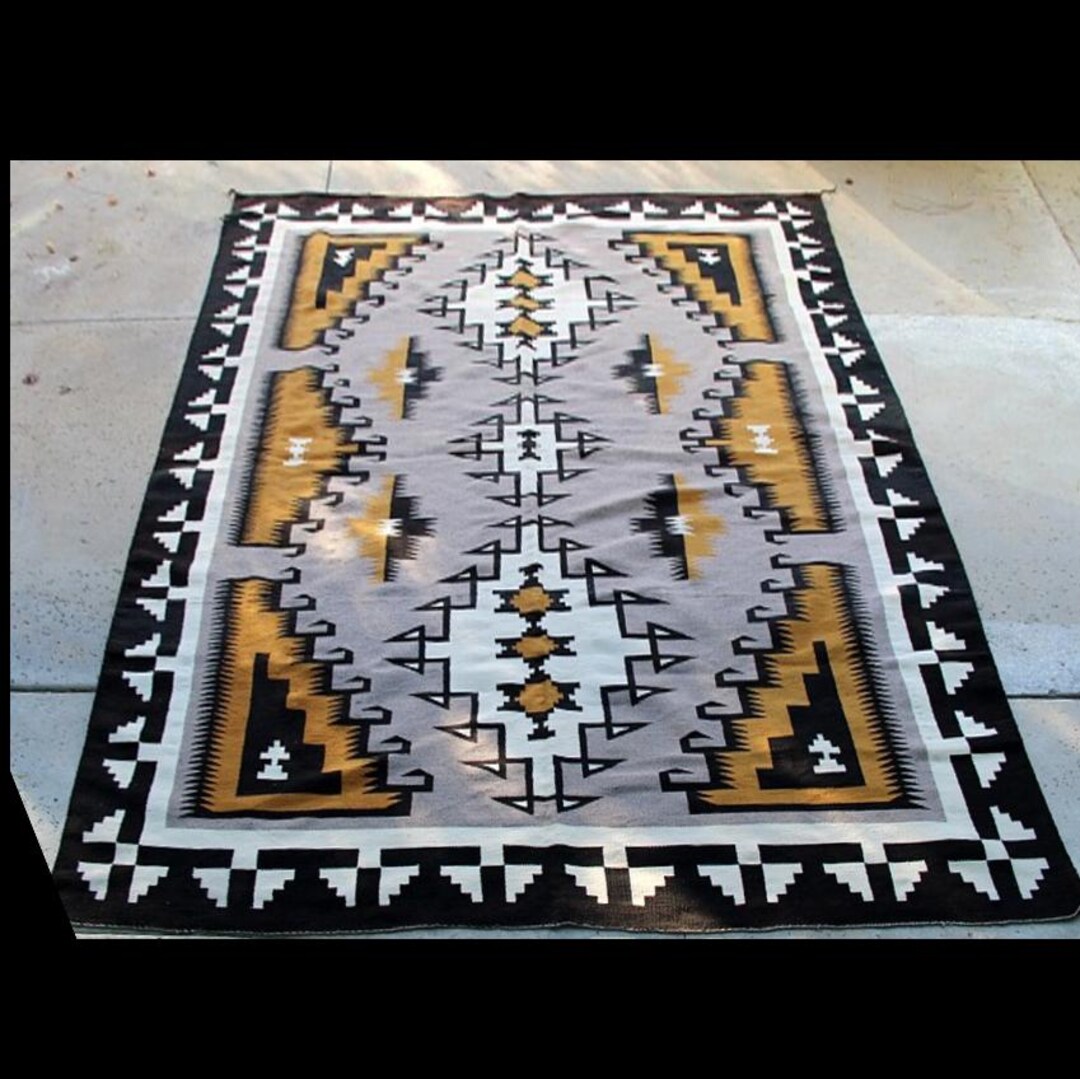 6x9 Ft Southwestern Navajo Rug Handmade Boho Wool Tribal Flat Weave ...