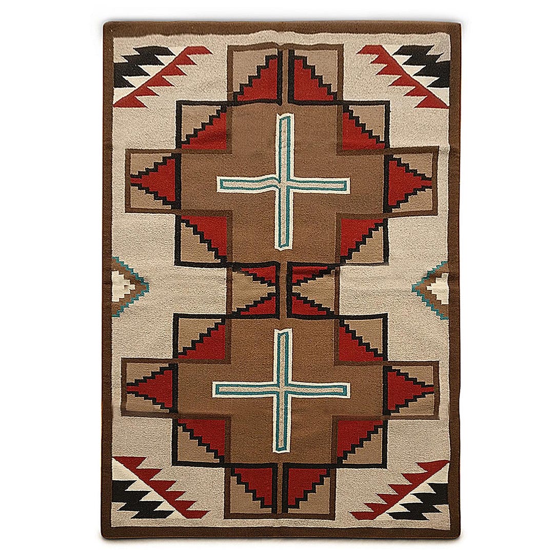 6x9 Ft Southwestern Navajo Rug Handmade Boho Wool Tribal Flat Weave ...