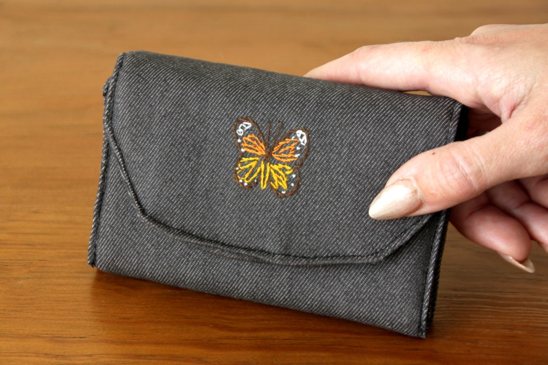 Wallets With Butterfly Hand Embroidered - Etsy