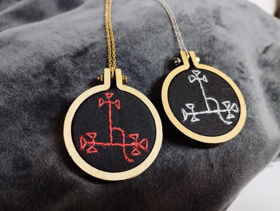 Pendants With Lilith Sigil Hand Embroidered - Etsy