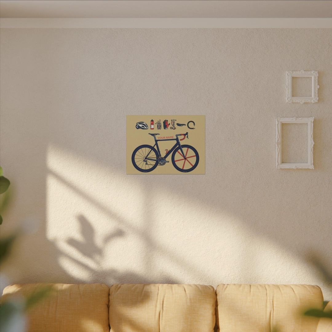 Road Bike Illustration Matte Canvas (ships Only From USA!), Ecofriendly ...