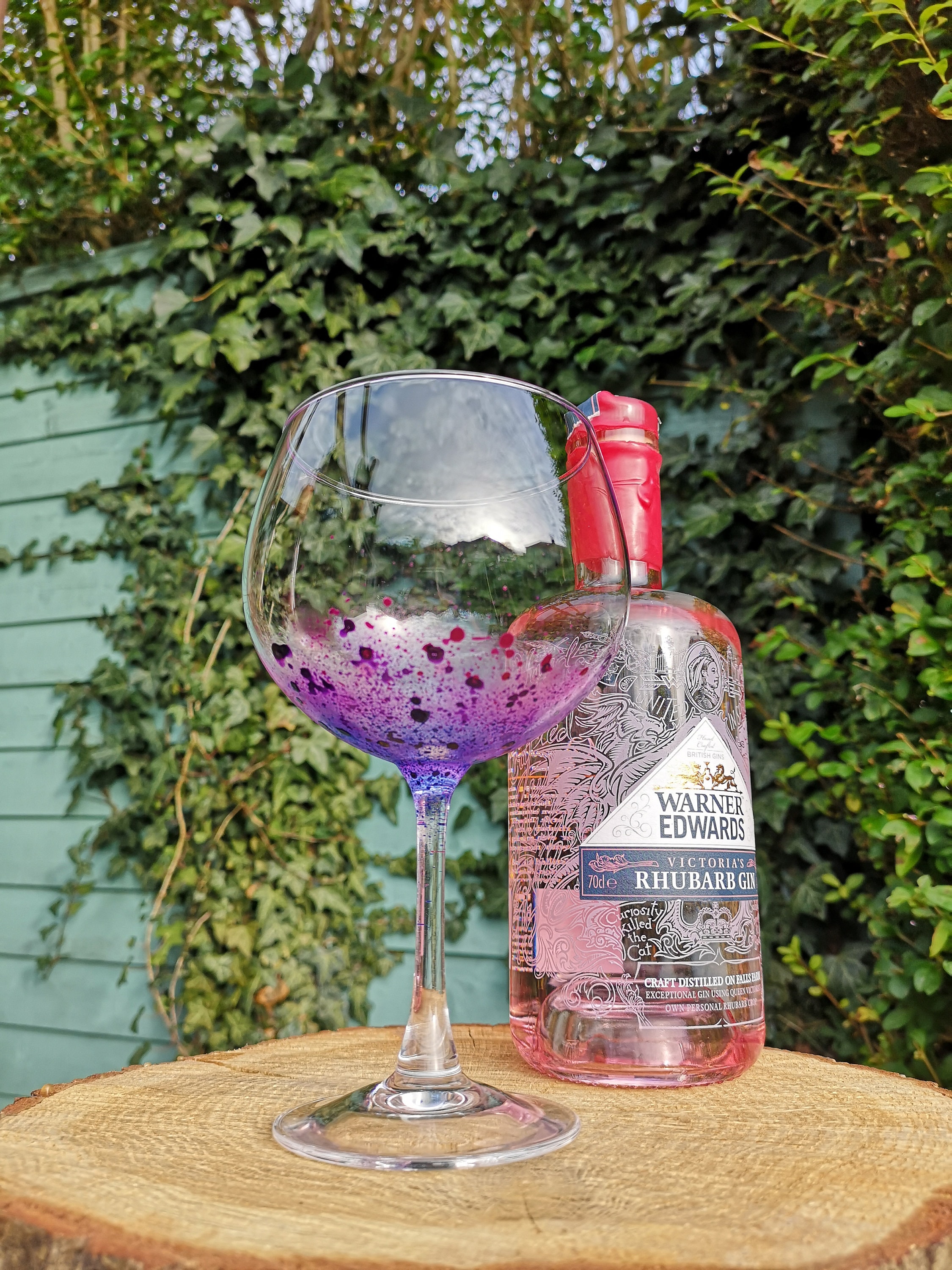 Hand Painted Gin Spritz Glass pink-purple - Etsy