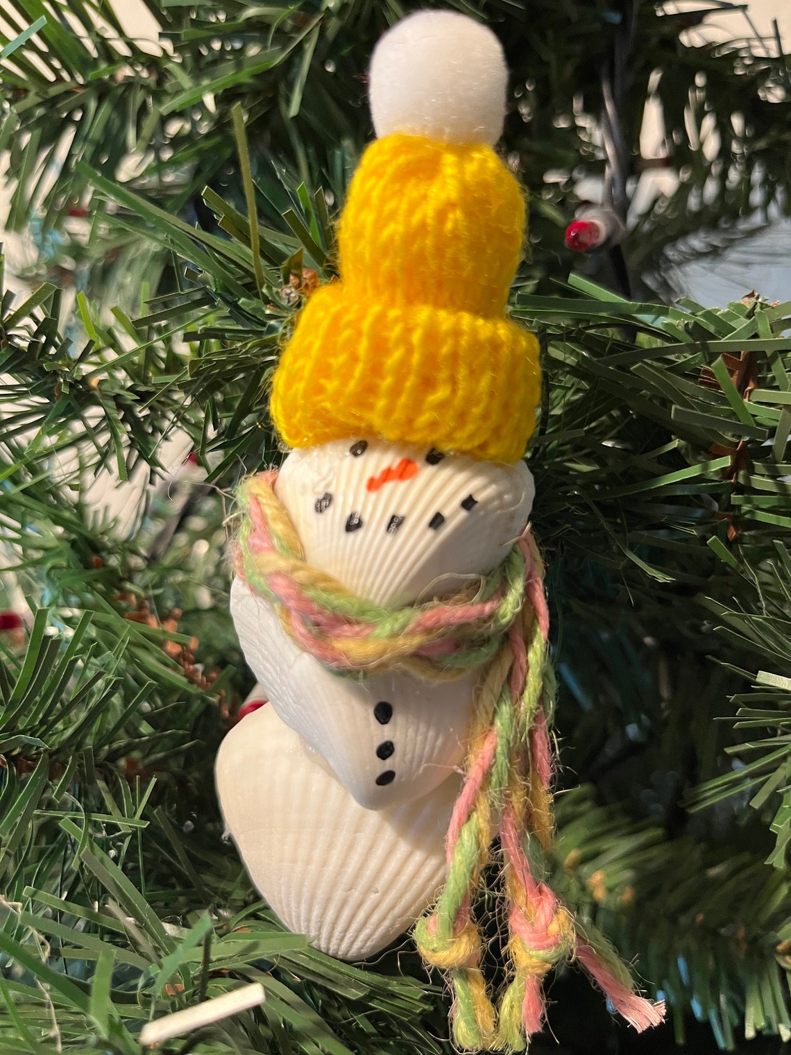 Sea Shell Snow Man Ornament Christmas Decor Seashell Snowman - Etsy
