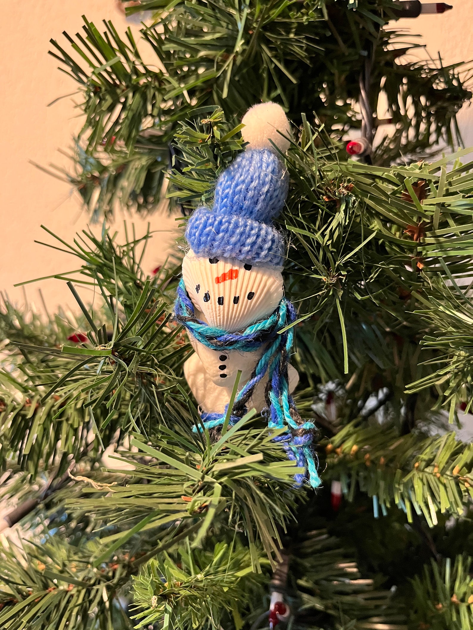 Sea Shell Snow Man Ornament Christmas Decor Seashell Snowman Beach Gift ...