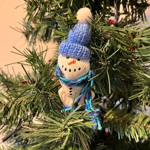 Sea Shell Snow Man Ornament Christmas Decor Seashell Snowman Beach Gift ...