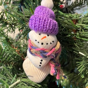 Sea Shell Snow Man Ornament Christmas Decor Seashell Snowman Beach Gift ...