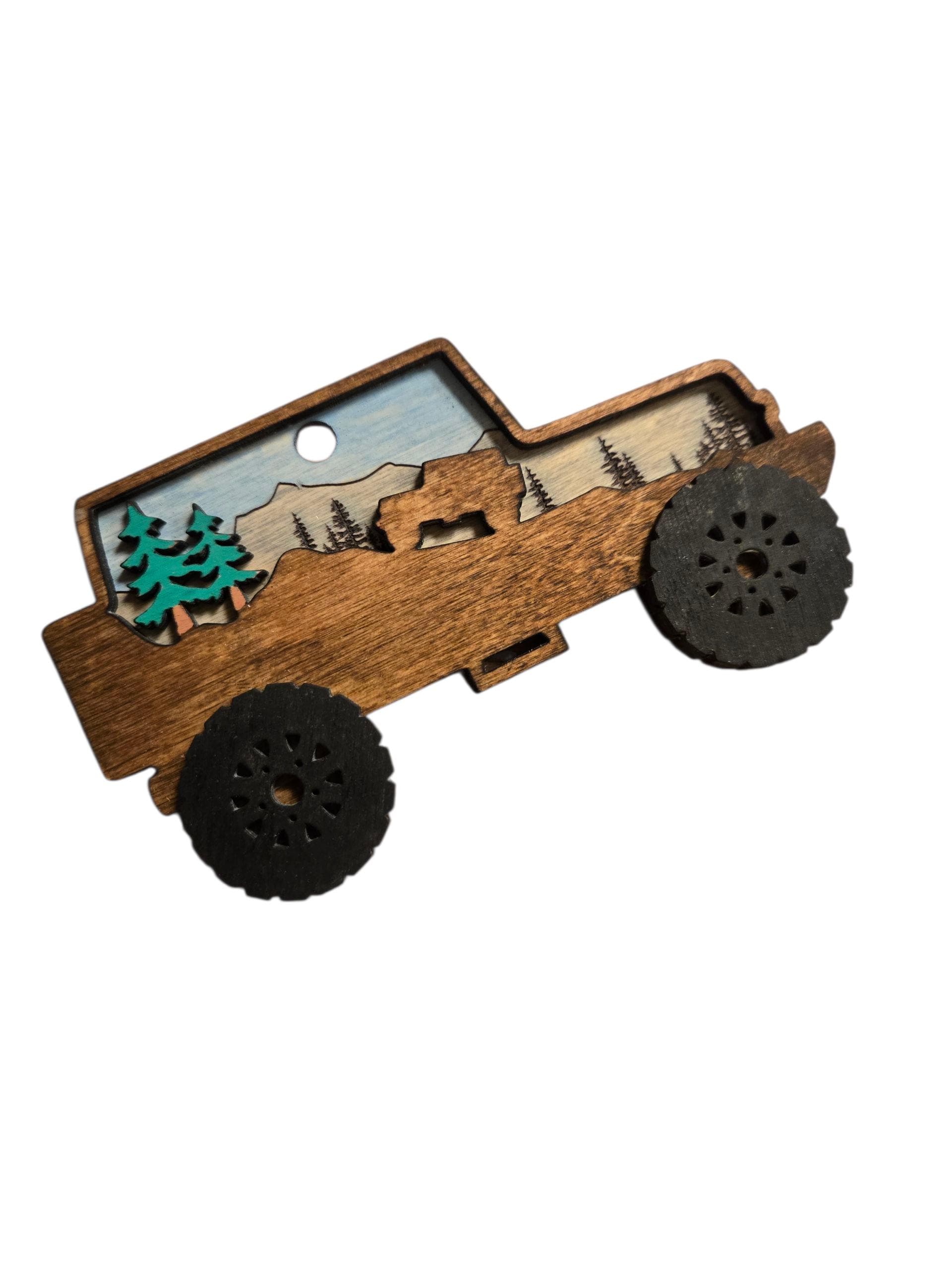Off-road 4x4 Ornament – Rustic Jeep Christmas Ornament, Laser Cut Wood ...