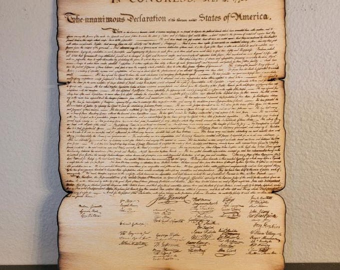 Handcrafted Wooden Declaration of Independence Wall Art – Historical ...