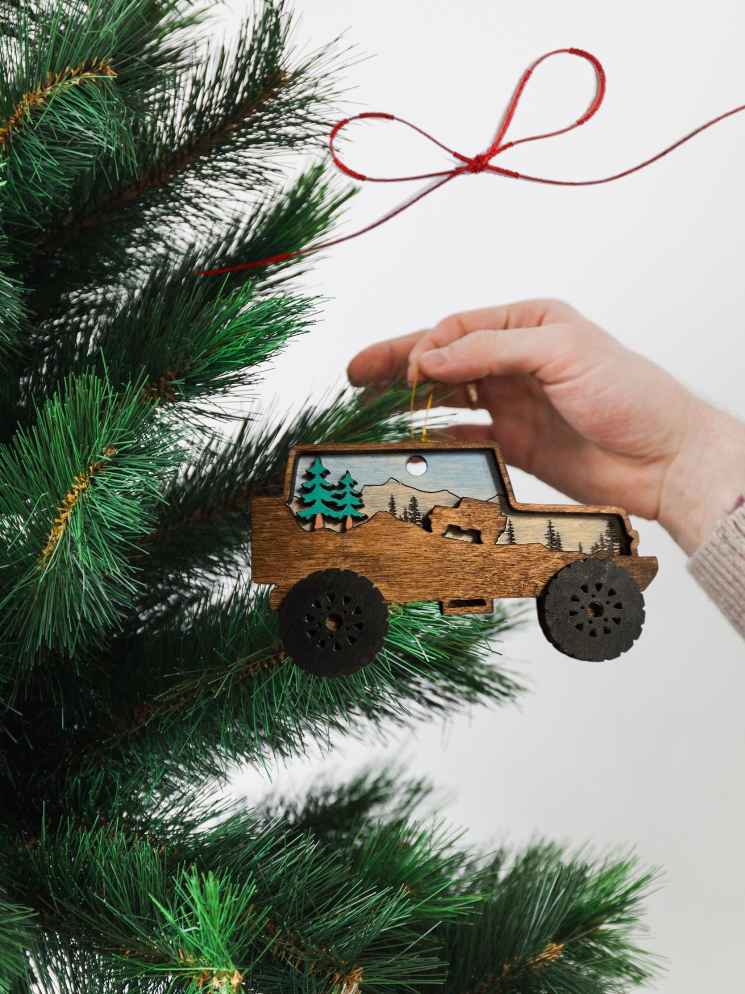 Off-road 4x4 Ornament – Rustic Jeep Christmas Ornament, Laser Cut Wood ...