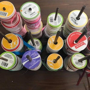 Ribbon Rack Organizer, Ribbon Spool Holder, Ribbon Organizer, Hand Made ...