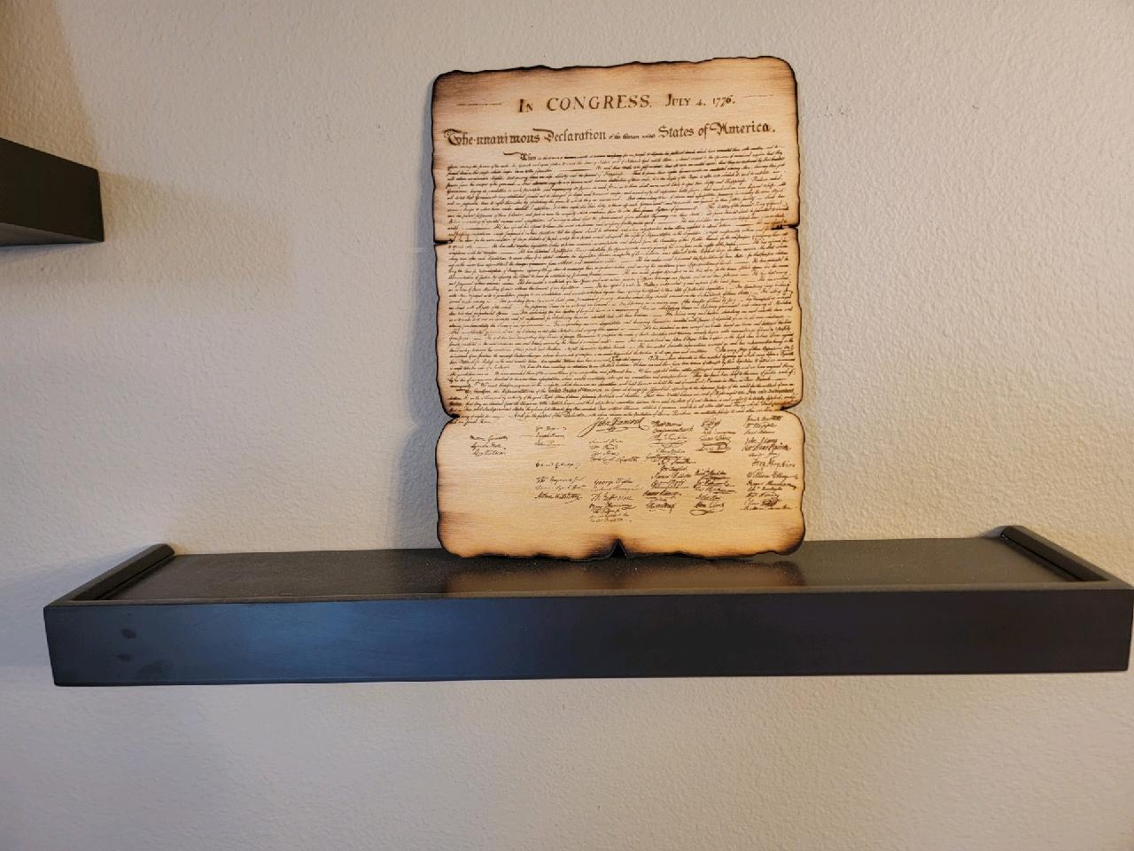 Handcrafted Wooden Declaration of Independence Wall Art – Historical ...