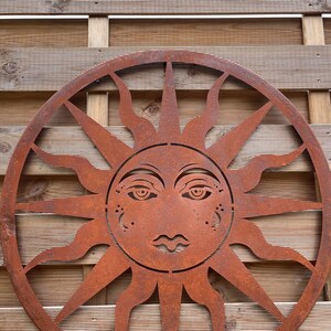 Metal Rusty Sun Garden Wall Art - Indoor / Outdoor - Etsy