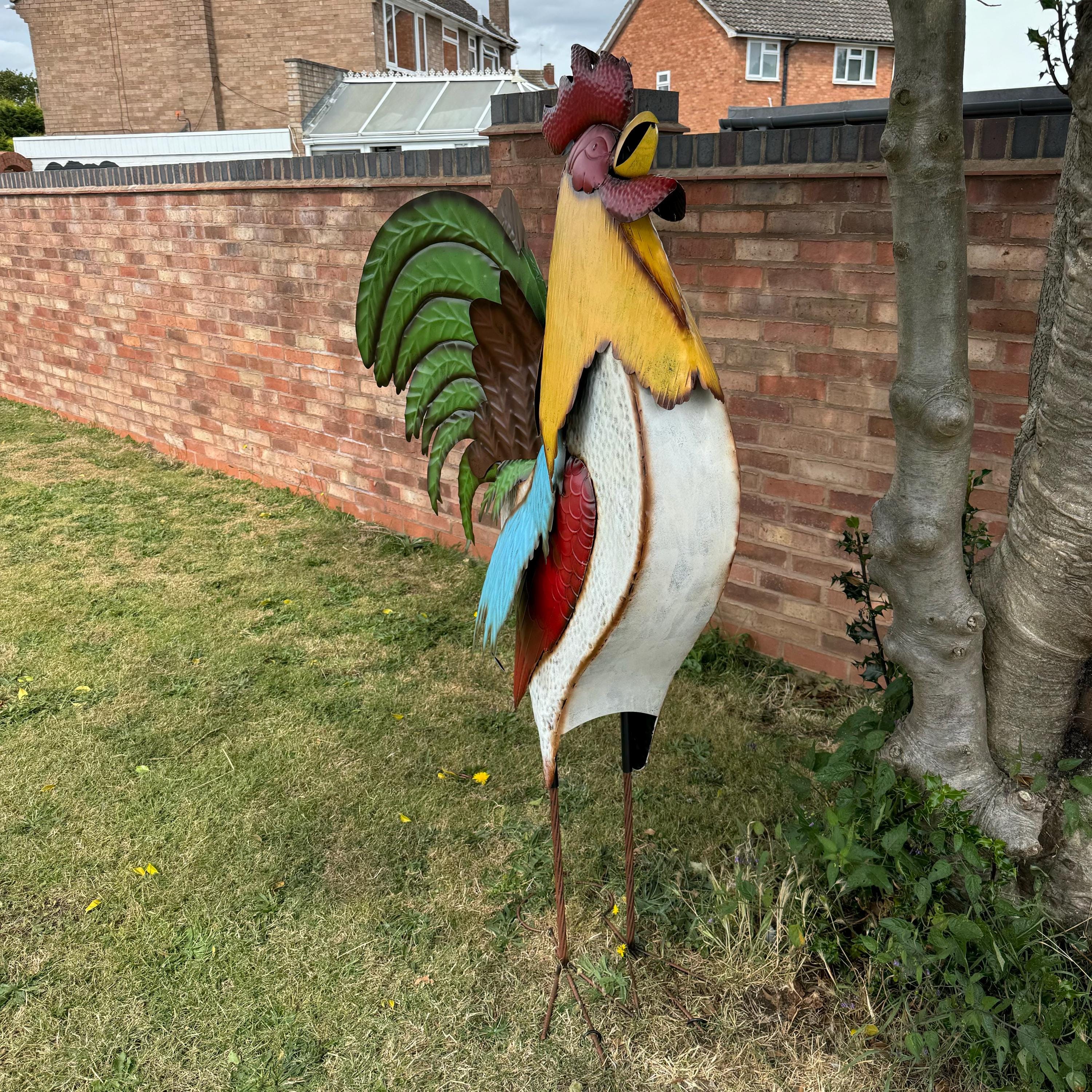 Extra Large Metal Chicken Cockerel Garden Ornament - Etsy UK