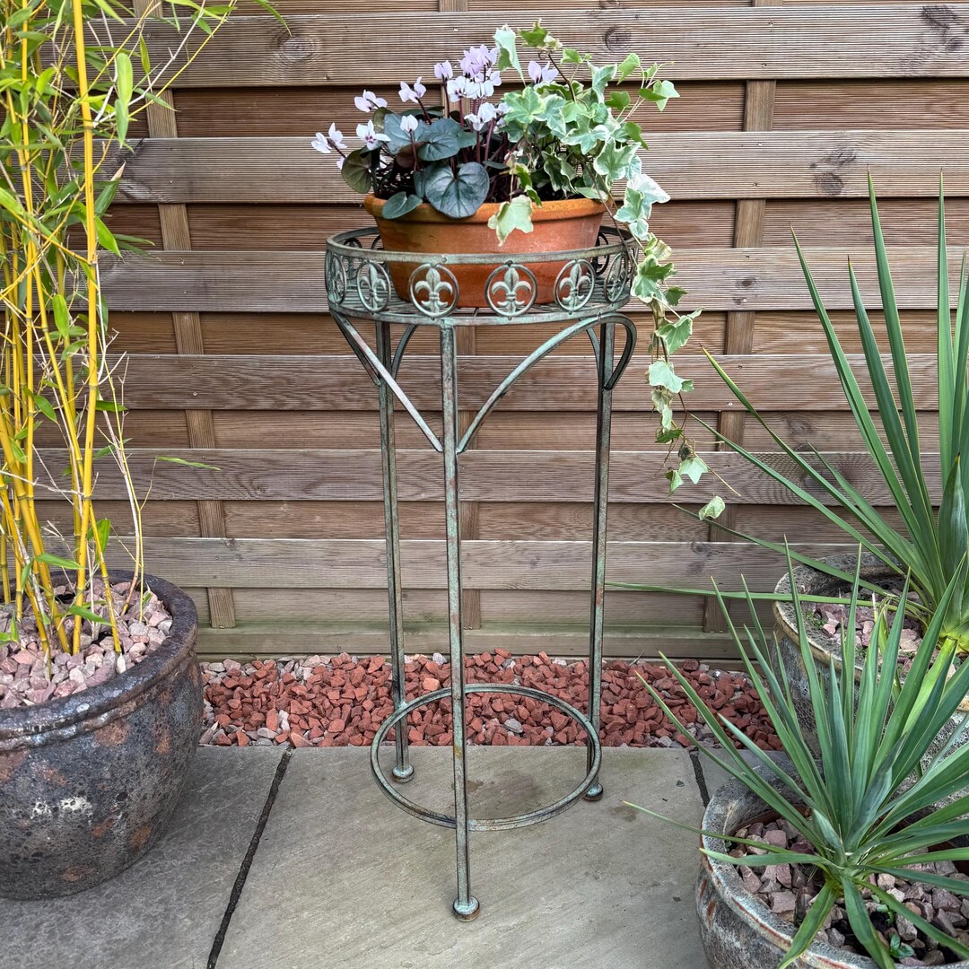 Large Tall Decorative Verdigris (reddish Green) Metal Garden Plant ...